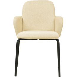 Stapelstuhl Essentials "Paddy", beige, B:54,5cm H:82cm T:50cm, Holz teilmassiv, Metall, St&uuml;hle, Stapelstuhl, mit Bezug &ndash; beige
