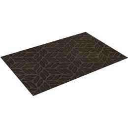 Fußmatte "DUNE Leaves Dark Brown", braun, B:45cm H:8mm L:75cm, Polyester, Polypropylen, wash+dry by Kleen-Tex, Teppiche