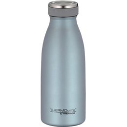Isolierflasche THERMOCAFÉ "TC BOTTLE, aus doppelwandigem Edelstahl, spülmaschinenfest", ice blau mat, H:18cm, Edelstahl, Kunststoff, Silikon, Trinkflaschen, gummierter Drehverschluss, absolut dicht bei Kohlensäure