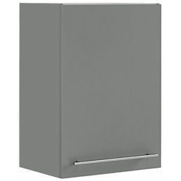 Hängeschrank Optifit "Bern", grau (basaltgrau, basaltgrau), B:50cm H:70,4cm T:34,9cm, Schränke, Breite 50 cm, 70 cm hoch, mit 1 Tür, mit Metallgriff