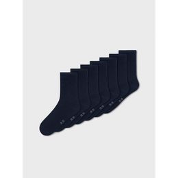 Socken name it "NKNSOCK 7P SOLID NOOS", Kinder, Gr. 40/42, schwarz sapphire, Baumwollmischung, uni, Socken