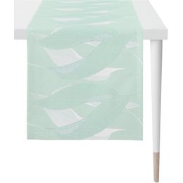 Tischläufer Apelt "7312 LOFT STYLE", blau (türkis, weiß), B:48cm L:140cm, Polyester, Viskose, Tischdecken, Jacquardgewebe