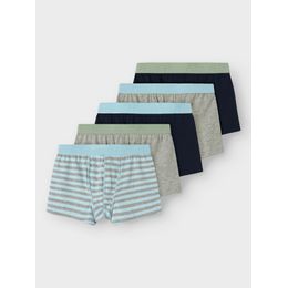 Trunk name it "NKMBOXER für Jungen mit Logoschriftzug und weichem Bund", Kinder, Gr. 116, blau (aquamarine), Jersey, Obermaterial: 95% Baumwolle, 5% Elasthan, bedruckt, unifarben, Unterhosen, eng, Jersey, aquamarine, angesetztes Bündchen