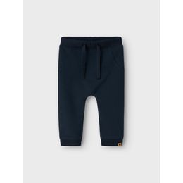 Sweathose name it "NBNTAKKI für Mädchen und Jungen mit Kordelzug", Baby, Gr. 86, N-Gr, blau (schwarz sapphire), Sweatware, Obermaterial: 95% Baumwolle, 5% Elasthan, unifarben, normal knöchellang, Hosen, unifarben, casual, regular fit, Baumwollmischung, Sweatware