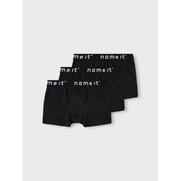 Trunk name it "NKMBOXER 3P NOOS", Kinder, Gr. 110, schwarz, Jersey, Obermaterial: 95% Baumwolle, 5% Elasthan, unifarben, eng, Unterhosen
