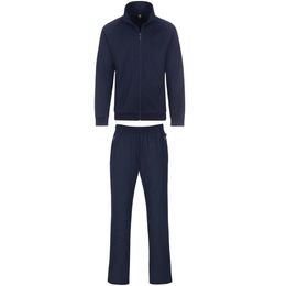Jogginganzug TRIGEMA "TRIGEMA Jogginganzug", Herren, Gr. L, blau (navy), 70% Baumwolle, 30% Polyester, Sportanzüge