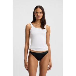 Slip BOSS "BRIEF BEA", Damen, Gr. XL, schwarz (schwarz 001), Jersey, Obermaterial: 53% Baumwolle, 35% Modal, 12% Elasthan, unifarben, körpernah, Unterhosen, mit BOSS Logobund