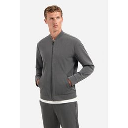 Bomberjacke NO EXCESS "NO EXCESS Leichte melierte Strickjacke", Herren, Gr. 3XL, grau melange, 68% Polyester (Recycelt), 29% Viskose, 3% Elasthan, Jacken Bomberjacke