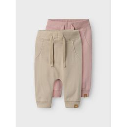 Sweathose name it "NBNTAKKI mit verstellbarem Bund und bequemer Form", Baby, Gr. 110, N-Gr, beige (pure cashmerepack:pack with deauville mauve), Sweatware, Obermaterial: 95% Baumwolle, 5% Elasthan, unifarben, regular fit normal, Hosen, meliert, regular fit, Baumwollmix, Sweatware