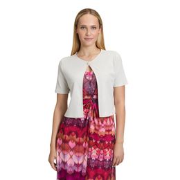 Strickjacke Cartoon "Damen Shirtjacke kurzarm", Damen, Gr. 34, silber (cream, silber), Obermaterial: 76% Baumwolle, 15% Polyester, 9% Polyester metallisiert., figurumspielend normal, Rundhals, Strickjacken