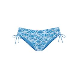 Bikini-Hose Venice Beach "Peony", Damen, Gr. 38, N-Gr, blau, Recycling-Polyester, Strukturmuster, Badehosen, in höherer Schnittform und modischer Strukturware