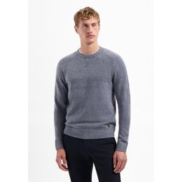 V-Ausschnitt-Pullover NO EXCESS "NO EXCESS Melierter Wollpullover", Herren, Gr. L, washed blau, 41% Polyacryl, 31% Baumwolle, 17% Nylon, 8% Wolle, 3% Elasthan, Pullover