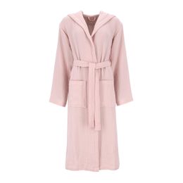 Bademantel Vossen "Silent, ideal für Sauna & Spa, Hotelbademantel, Morgenmantel" Gr. XXS, rosa (pearl skin), L:120cm, Baumwolle, Hausmäntel, Musselin