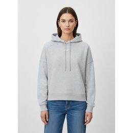 Hoodie BOSS Orange "Ehoody Premium Damenmode", Damen, Gr. L (40), silber (silber 040), Sweatware, Obermaterial: 100% Baumwolle, unifarben, normal, angesetztes B&uuml;ndchen, Sweatshirts Hoodie, mit gesticktem Logo
