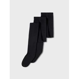 Strickstrumpfhose name it, Baby, Gr. 110/116, schwarz (blank), Obermaterial: 80% Baumwolle, 15% Polyamid, 5% Elasthan, elastisch, Strumpfhosen