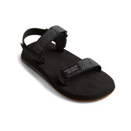 Sandale Quiksilver "Monkey Caged", Gr. 1(32), schwarz (schwarz, grau, schwarz), Obermaterial: Textil / Futter: Textil / Außensohle: Moosgummi, Schuhe