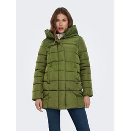 Steppjacke Only "ONLLINA PUFFER COAT CC OTW", Damen, Gr. S (36), grün (winter moss), Web, Obermaterial: 100% Polyester, unifarben, Jacken