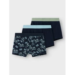 Trunk name it "NKMBOXER 3P SAPPHIRE GAME NOOS", Kinder, Gr. 122 (128), blau (schwarz sapphire), Jersey, Obermaterial: 95% Baumwolle, 5% Elasthan, unifarben, Unterhosen