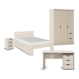 Rauch Set »Frieda« mit Bett - 136x56x203cm - beige - Holz / Holz