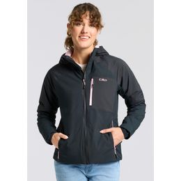 Funktionsjacke CMP, Damen, Gr. 46, nero, antraci, Obermaterial: 100% Polyester. Futter: 100% Polyester, Jacken