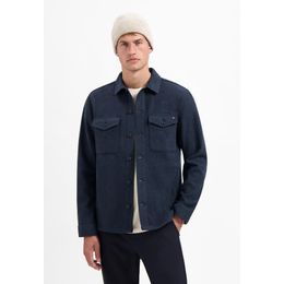 NO EXCESS Herren Langarmhemd "NO EXCESS Meliertes Overshirt Overshirt Button Closure Melange"night, Gr. XL, 80% Polyester (Recycelt), 10% Viskose,