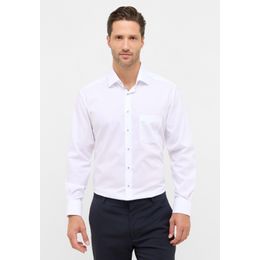 Langarmhemd Eterna "MODERN FIT", Herren, Gr. 45, Normalgrößen, weiß, Popeline, 100% Baumwolle, tailliert, Manschette, Hemden, NON IRON (bügelfrei)