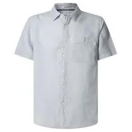 Pepe Jeans f&uuml;r Herren. PM308847 Amaro blaues Hemd (XL), L&auml;ssig, Leinen, Kurzarm