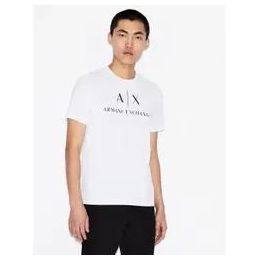 Giorgio Armani A|X Armani Exchange f&uuml;r Herren. 8NZTCJZ8H4Z1100 Regular Fit Strick-T-Shirt wei&szlig; (L), L&auml;ssig, Baumwolle, Kurzarm