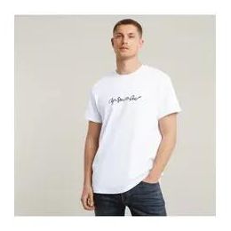 G-Star Raw G-Star f&uuml;r Herren. D25150-C812-110 G-Script T-shirt wei&szlig; (L), L&auml;ssig, Baumwolle, Kurzarm