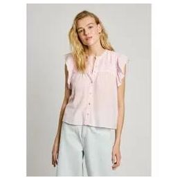Pepe Jeans f&uuml;r Damen. PL305028 Flie&szlig;ende Bluse Diallo rosa (S), L&auml;ssig, Baumwolle, Kurzarm