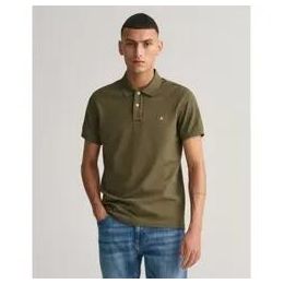 Gant f&uuml;r Herren. 2220 Slim Fit Shield Pique-Poloshirt gr&uuml;n (XL), L&auml;ssig, Baumwolle, Kurzarm