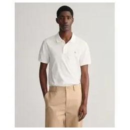 Gant f&uuml;r Herren. 2210 Piqu&eacute; Regular Fit Shield Poloshirt wei&szlig; (XS), L&auml;ssig, Baumwolle, Klassisch, Kurzarm