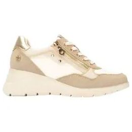 Xti f&uuml;r Damen. 14450002-BEIGE Turnschuhe 144500 beige (40), 3 bis 5 cm, Rei&szlig;verschluss, L&auml;ssig