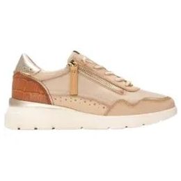 Carmela f&uuml;r Damen. 16243003-BEIGE Leder Turnschuhe 162430 beige (40), 3 bis 5 cm, Rei&szlig;verschluss, L&auml;ssig