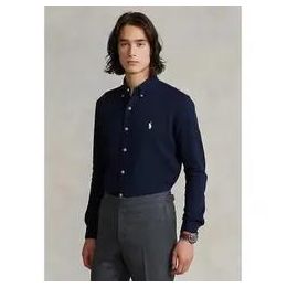 Polo Ralph Lauren f&uuml;r Herren. 710654408016 Ultraleichtes marineblaues Piqu&eacute;-Hemd (XL), L&auml;ssig, Baumwolle, Klassisch, Langarm