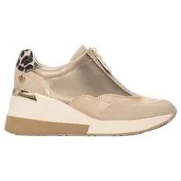 Xti f&uuml;r Damen. 14465501-BEIGE Turnschuhe 144655 beige (40), Stoff, 3 bis 5 cm, Rei&szlig;verschluss, L&auml;ssig