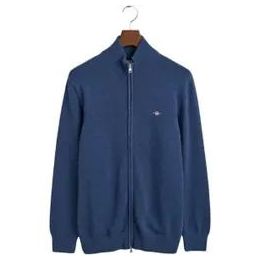 Gant f&uuml;r Herren. 8030164 Blaue Freizeit-Strickjacke (5XL), L&auml;ssig, Baumwolle, Langarm