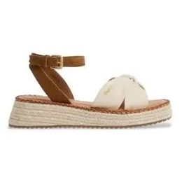 Pepe Jeans f&uuml;r Damen. PLS90690 Braune Kate Bass Ledersandalen (40), 3 bis 5 cm, Schnalle, L&auml;ssig
