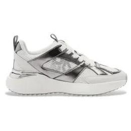 DKNY f&uuml;r Damen. K1599546 Turnschuhe wei&szlig;, silber (38), Stoff, Wohnung, Schn&uuml;rsenkel, L&auml;ssig