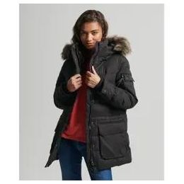 Superdry f&uuml;r Damen. W5011048A Expedition Mikrofaser Parka schwarz (S), L&auml;ssig, Polyester