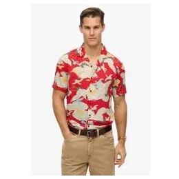 Superdry f&uuml;r Herren. M4010945A Merchant Store Hawaii-Hemd rot (XL), L&auml;ssig, Modal, Kurzarm