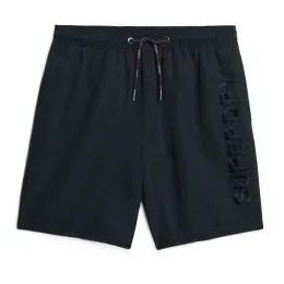 Superdry f&uuml;r Herren. M3010227A Premium marineblau bestickter Badeanzug (L), Strandbekleidung, Nachhaltig, Recyceltes Polyester