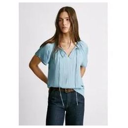 Pepe Jeans f&uuml;r Damen. PL3051273 Bluse Lux blau (XL), L&auml;ssig, Polyester, Kurzarm