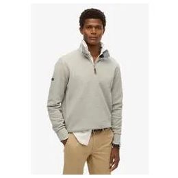Superdry f&uuml;r Herren. M2014078A Pikee-Sweatshirt mit halbem Rei&szlig;verschluss Core grey (L), L&auml;ssig, Grau, Baumwolle
