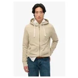 Superdry f&uuml;r Herren. M2014170A Essential beige Kapuzenpullover mit Rei&szlig;verschluss Essential beige (L), L&auml;ssig, Baumwolle