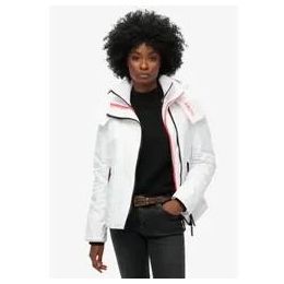 Superdry f&uuml;r Damen. W5011747A Mountain Windbreaker Jacke mit Kapuze wei&szlig; (S), L&auml;ssig, Recyceltes Polyester, Nachhaltig