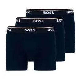 BOSS f&uuml;r Herren. 50475282 3er-Pack marineblaue Logo-Boxershorts (S), Heimtextilien, Baumwolle