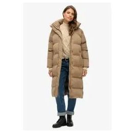 Superdry f&uuml;r Damen. W5011801A Langer brauner Kapuzen-Steppmantel mit Kapuze (XL), L&auml;ssig, Polyester, Nachhaltig