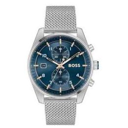 BOSS f&uuml;r Herren. 1514149 Skytraveller Chronograph Uhr blau (OSFA), L&auml;ssig, Armb&auml;nder, Rostfreier Stahl