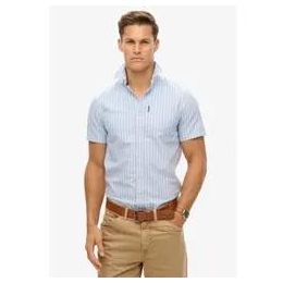 Superdry f&uuml;r Herren. M4010944A Blaues kurz&auml;rmeliges Oxford-Hemd (S), L&auml;ssig, Baumwolle, Kurzarm